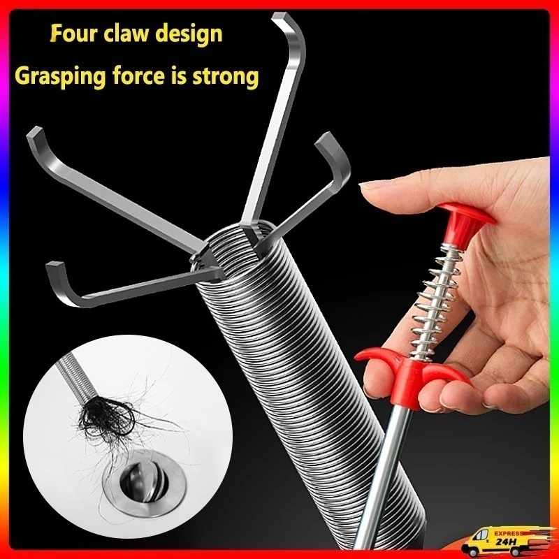 2 Meters Hand Kitchen Sink Cleaning Hook Sewer Dredging Device Spring ...