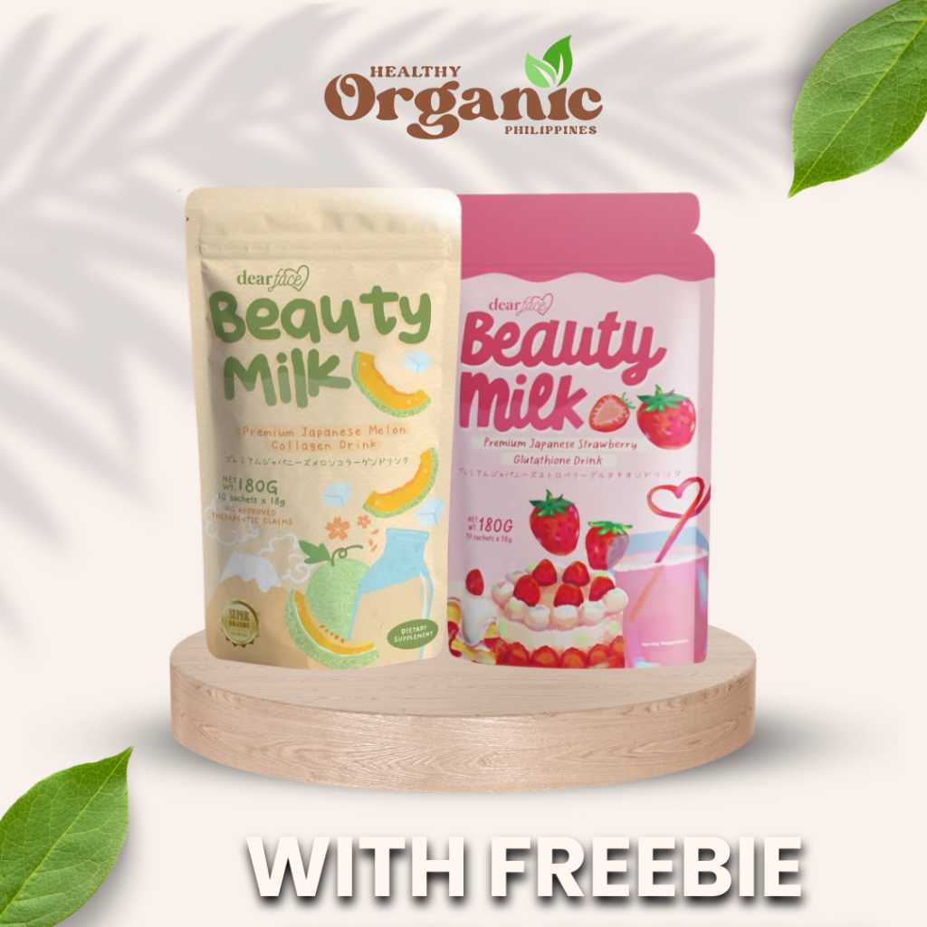 DEAR FACE Beauty Milk Set Japanese Melon Strawberry Collagen Drink ...