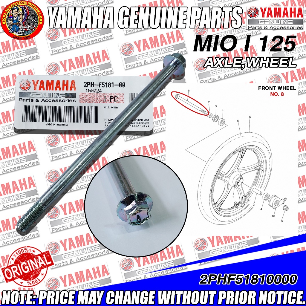 MIO I 125 AXLE WHEEL (YGP) (GENUINE: 2PHF51810000) | Shopee Philippines