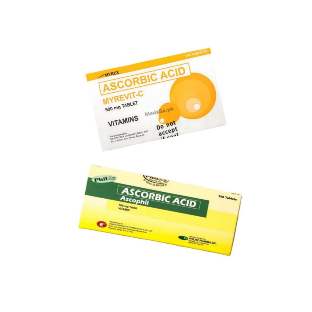 Ascorbic Acid 500mg Tablet ASCOPHIL / MYREVIT-C (100's/box) | Shopee ...
