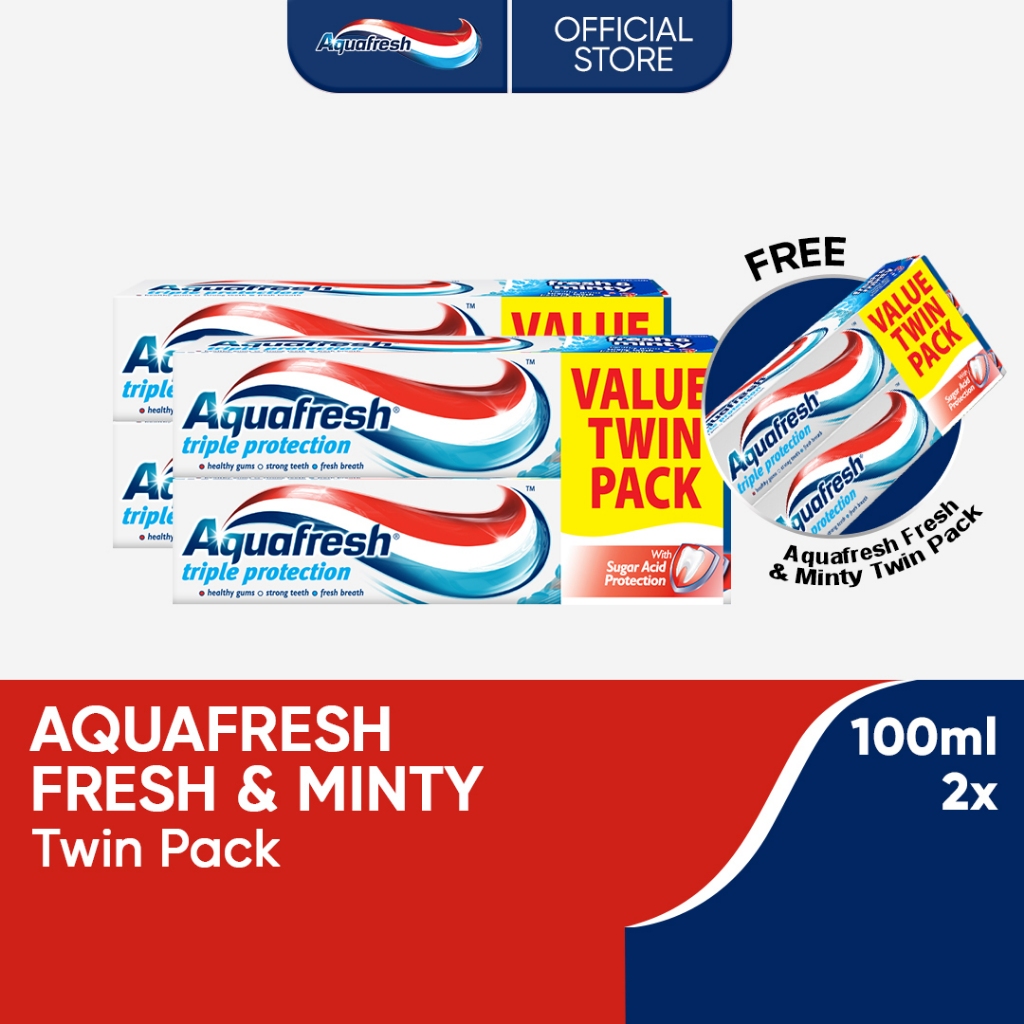Aquafresh Fresh & Minty Toothpaste 100ml [Pack of 4] with FREE ...