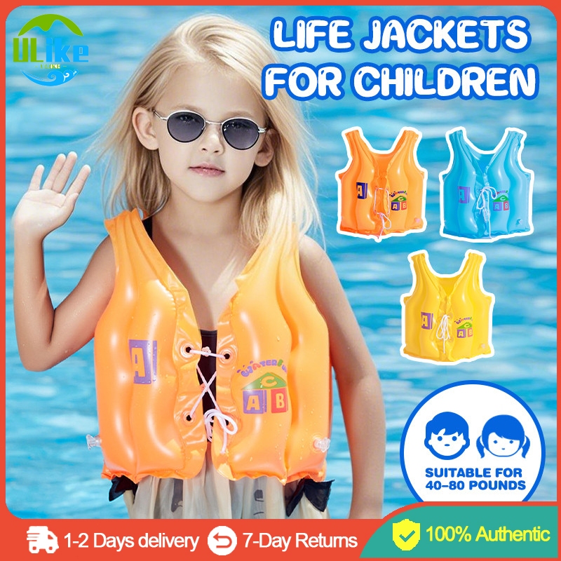 Children Float Life Jackets Kids Inflatable Vest Outdoor Water Sport ...