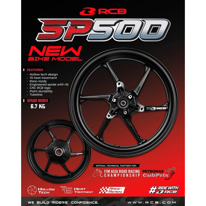 RCB SP500 6 Spokes MAGS for YAMAHA Aerox V1 and V2 HINDI PWEDE SA AEROX V3 WAG MAKULET | Shopee ...