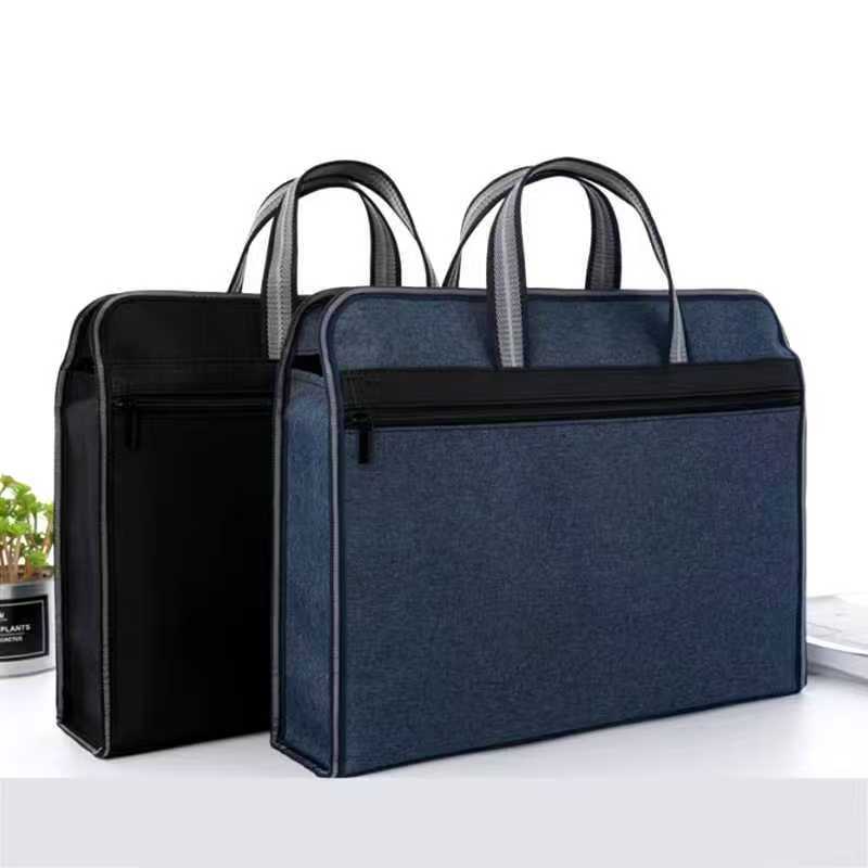 A4 Zipper Business Document Bag Waterproof File Handle Bag Multi ...