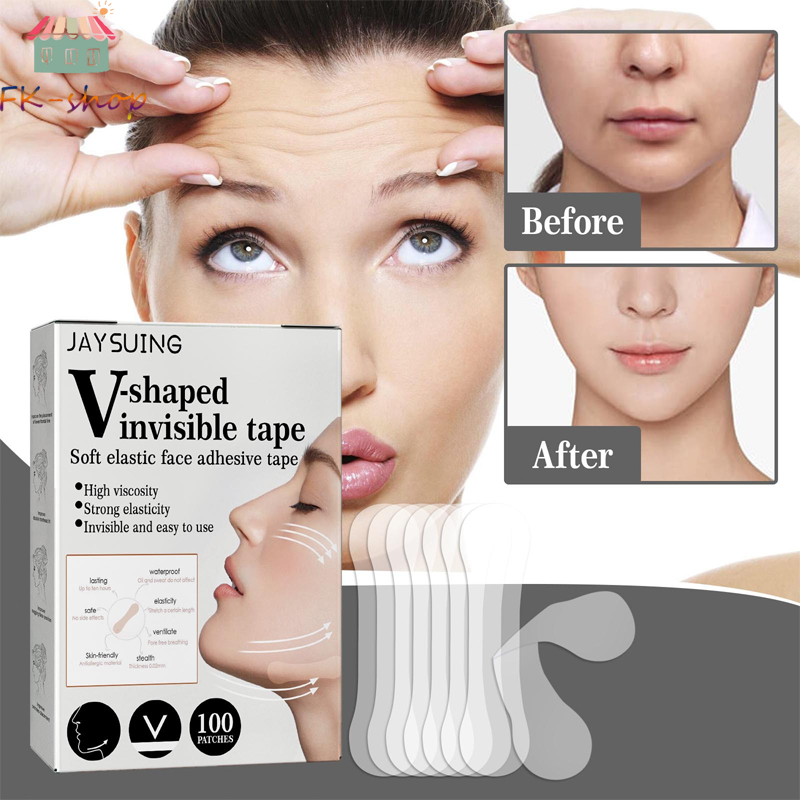100pcs Facial Lift Paper Double Chin Invisible Tape for v-Shaped Face ...