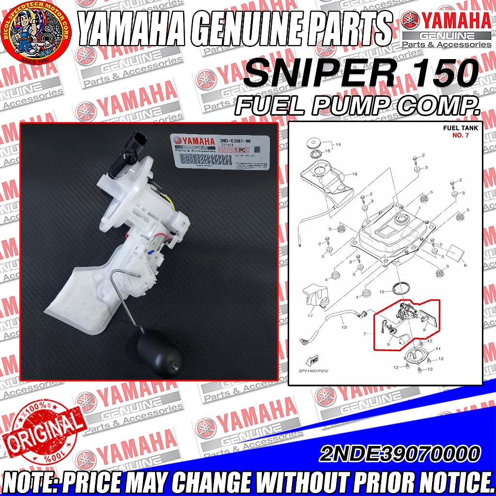 SNIPER 150 FUEL PUMP COMP. (YGP) (GENUINE: 2NDE39070000) | Shopee ...