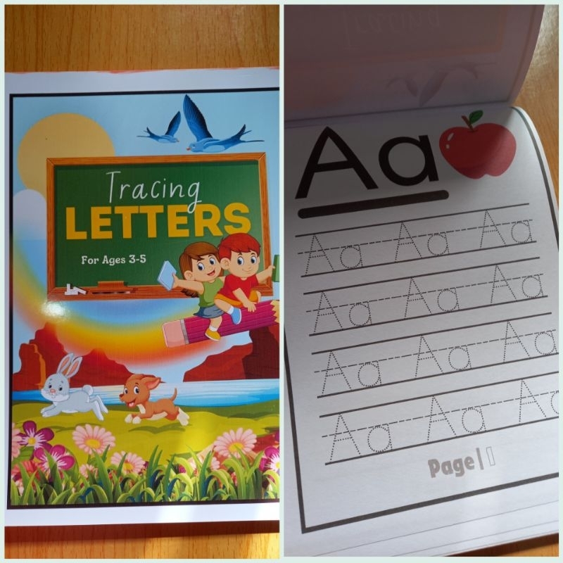 2 pads each tracing letters ages 3-5 and cursive writing pad | Shopee ...