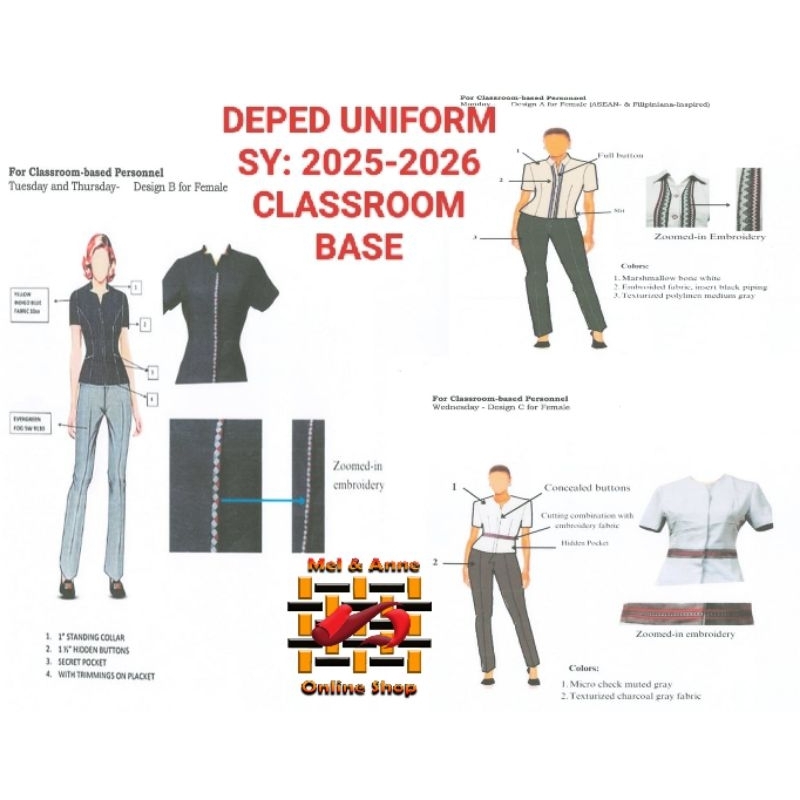 DepEd 2025-2026 (Female)Teacher Uniforms Original For Classroom and ...