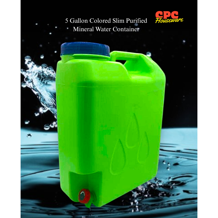 5 Gallon Colored Slim Purified Mineral Water Container/Water Can/Water ...