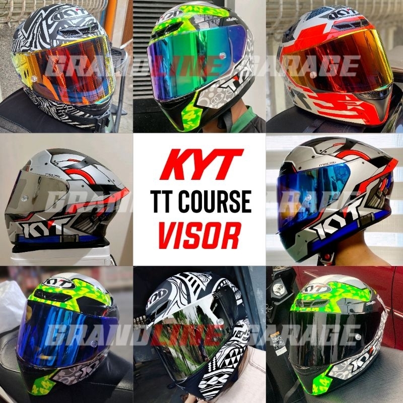 TTC KYT TT Course Visor Lens Iridium Red Dark Smoke Gold Blue ...