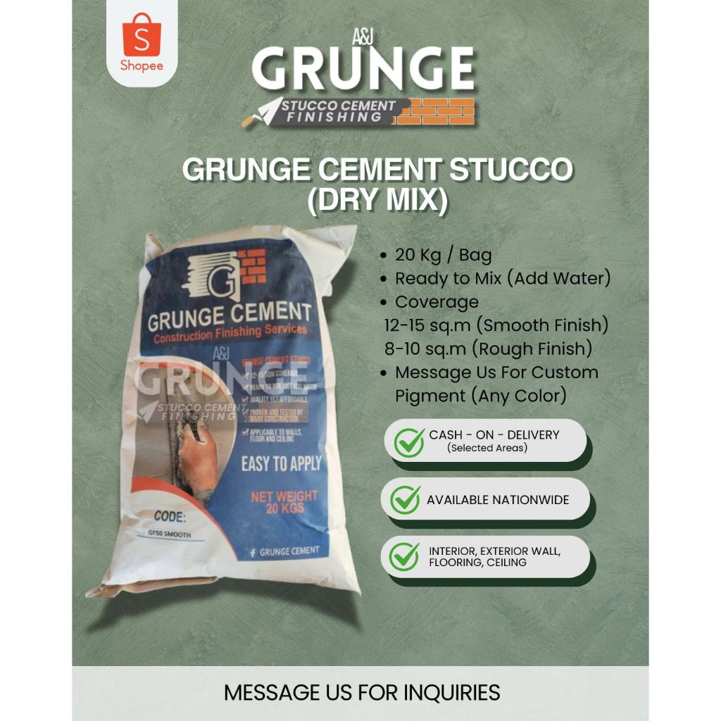 A & J Grunge Premium Stucco Cement (Dry-Mix) | Shopee Philippines