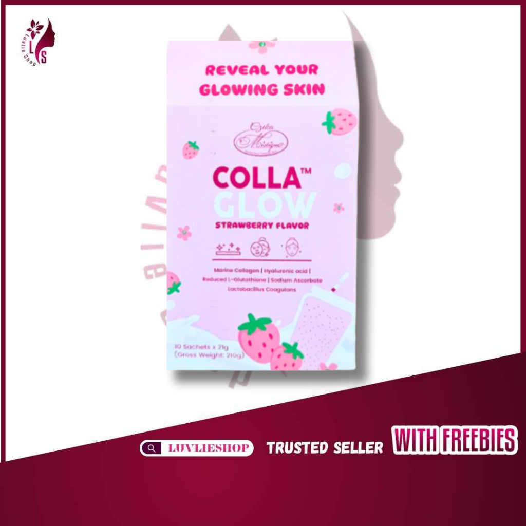 MISTIQUE Colla Glow Hydrolyzed Marine Collagen Drink Strawberry Flavor ...