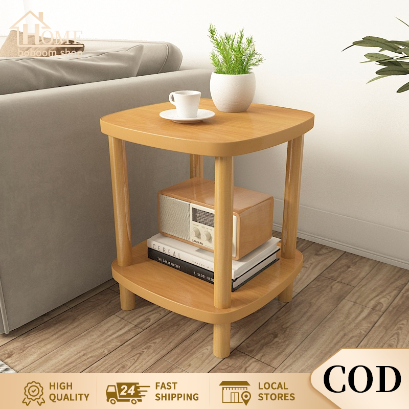 ♬COD♬ Coffee Table Sofa Side Bedside Desk Double layers Modern Table ...