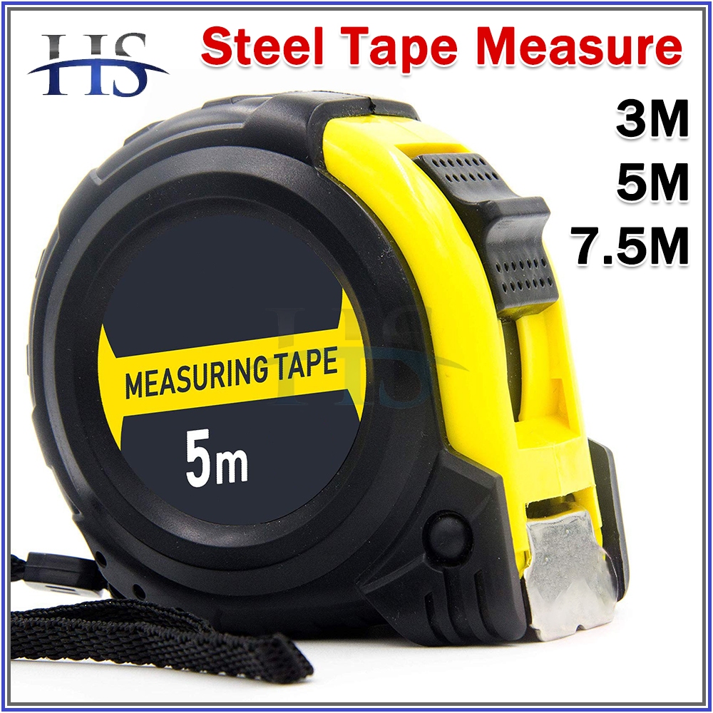 HS 3m 5m 7.5m yellow steel tape measurement / steel size tape ...
