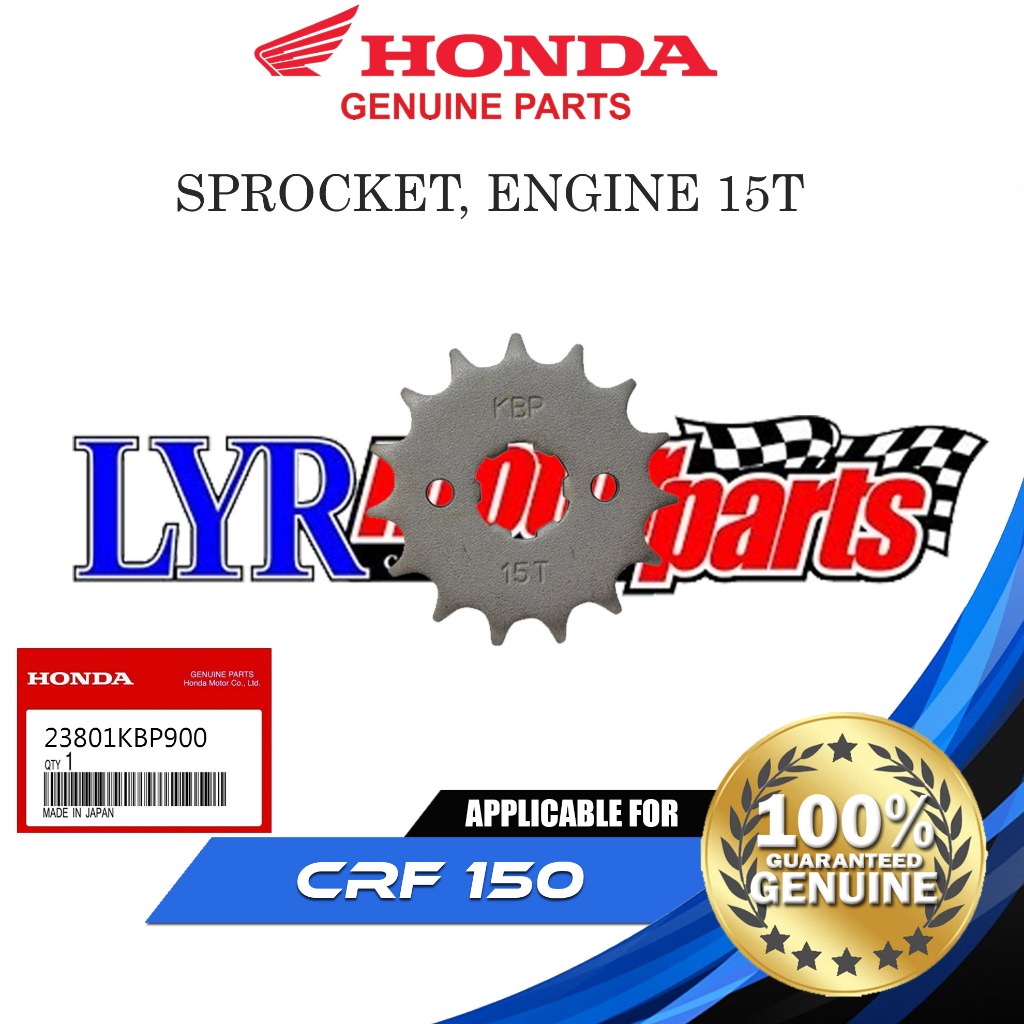 HONDA GENUINE SPROCKET, ENGINE 15T FOR CRF 150| TMX 150| RS 150| CBR ...