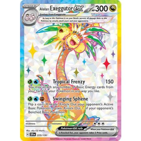 Alolan Exeggutor ex - 225/191 - Full Art Secret Rare Scarlet & Violet ...