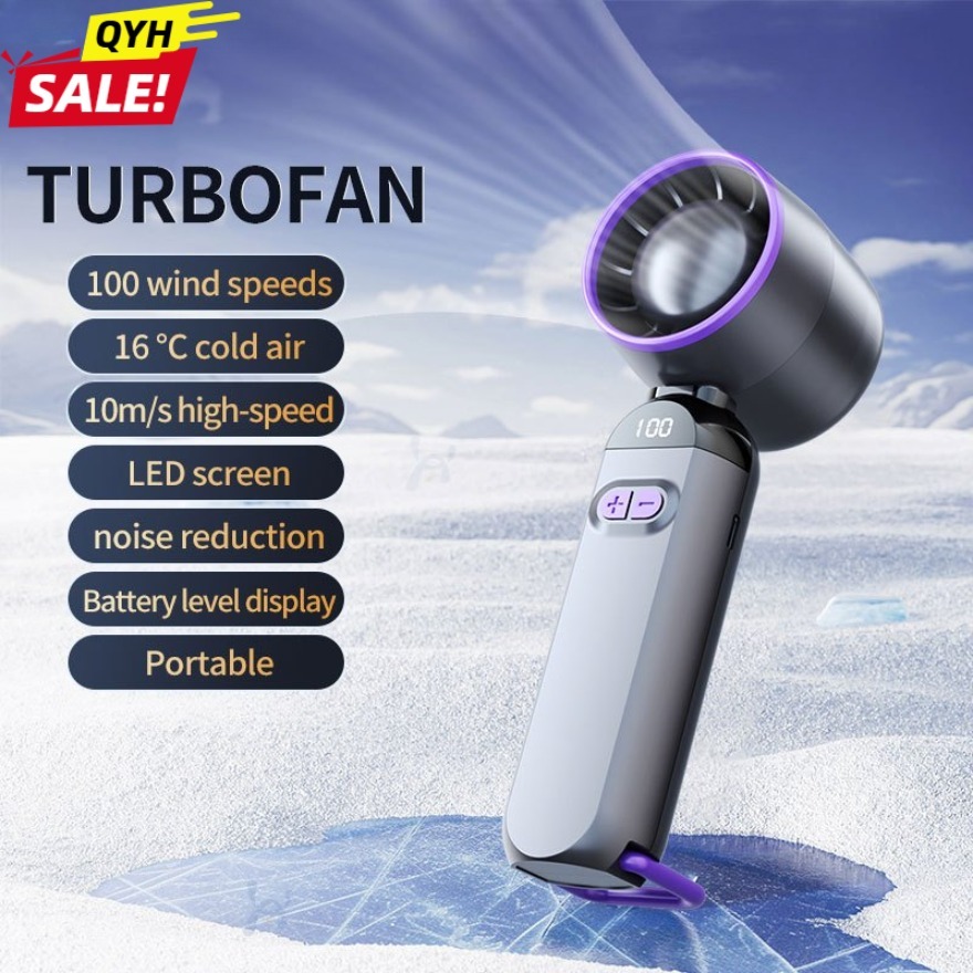 2704 Portable mini Hand Fan 100 gear speed turbol fan USB Rechargeable ...
