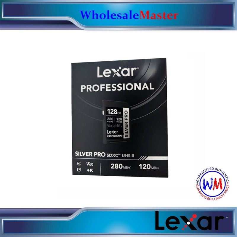 Lexar Professional 128GB Silver Pro SDXC UHS-II Memory Card V60 Class ...
