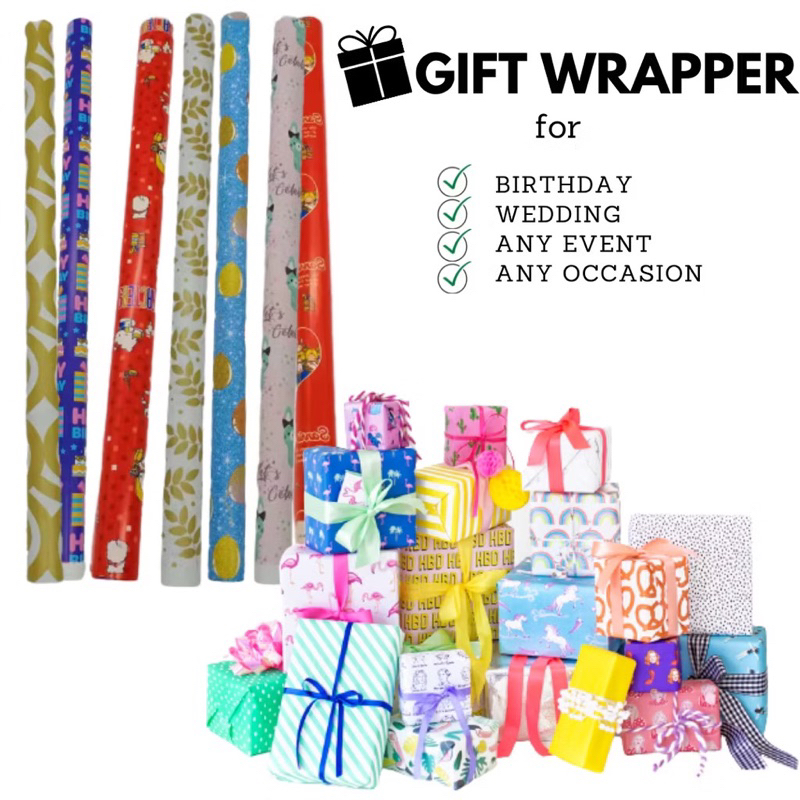 50/20/10 PCS Birthday Wedding Gift Paper Christmas Gift Wrapper Xmas ...