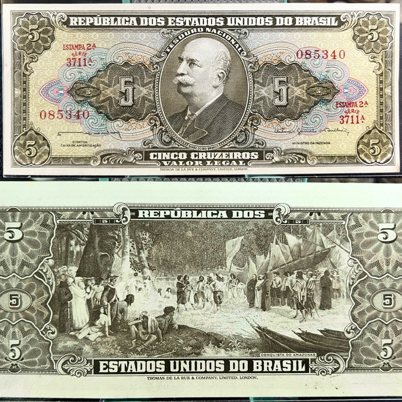 Foreign Note Collection • 1964 Brazil Five Cruzeirus • (UNC) | Shopee ...