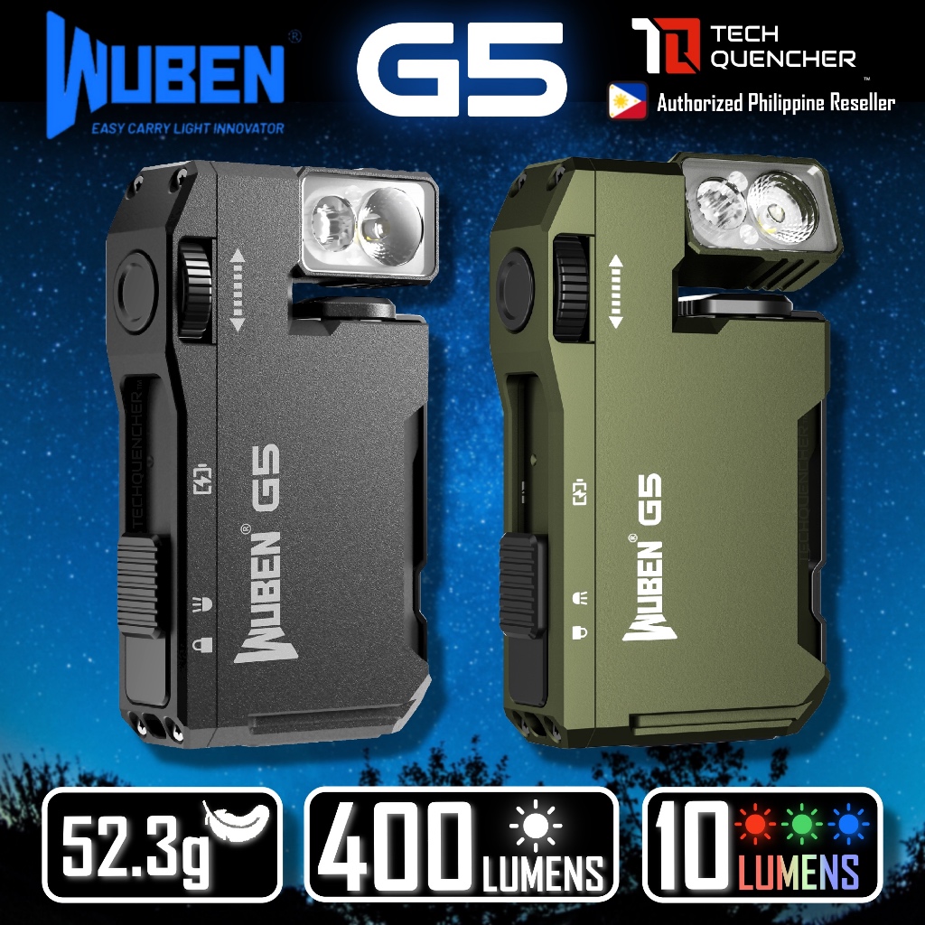 Wuben G5 Flashlight - Keychain Light - 400 Lumens - RGB - 52.3grams ...