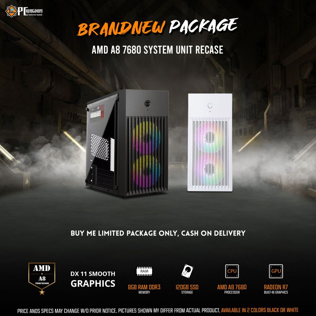 BRANDNEW GAMING SYSTEM UNIT AMD A8 7680 8GB DDR3 120GB/240GB/512GB SSD ...
