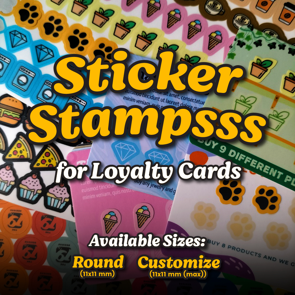 380+ Pcs Loyalty Sticker Stamps (Laminated/Round and Custom Cut Stamps ...