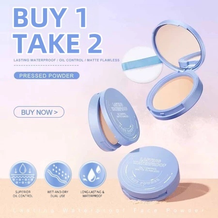 【BUY 1 TAKE 2】Face Powder Lasting Waterproof Oil Control Matte Flawless ...