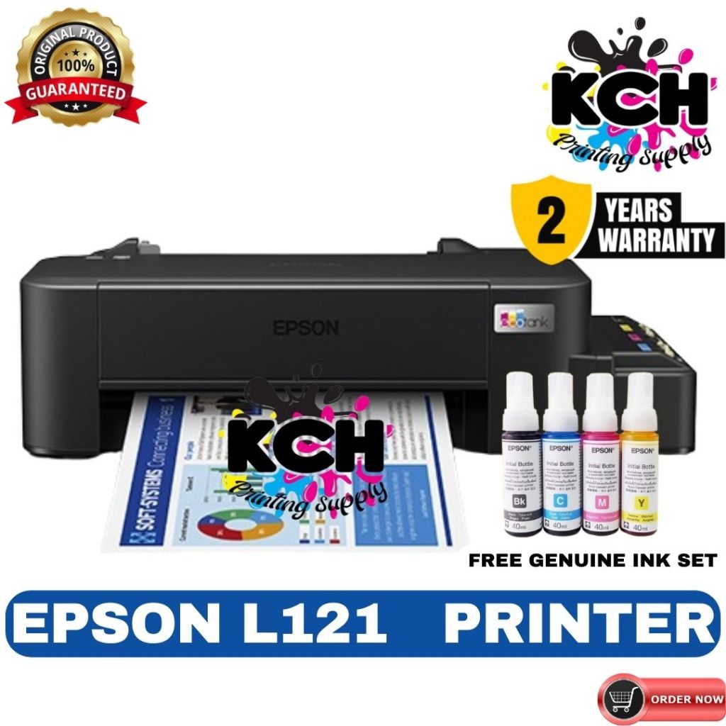 Epson L121 Ink Tank Printer with Original Genuine Ink Heat-Free Technology and Low-Cost Printing ...