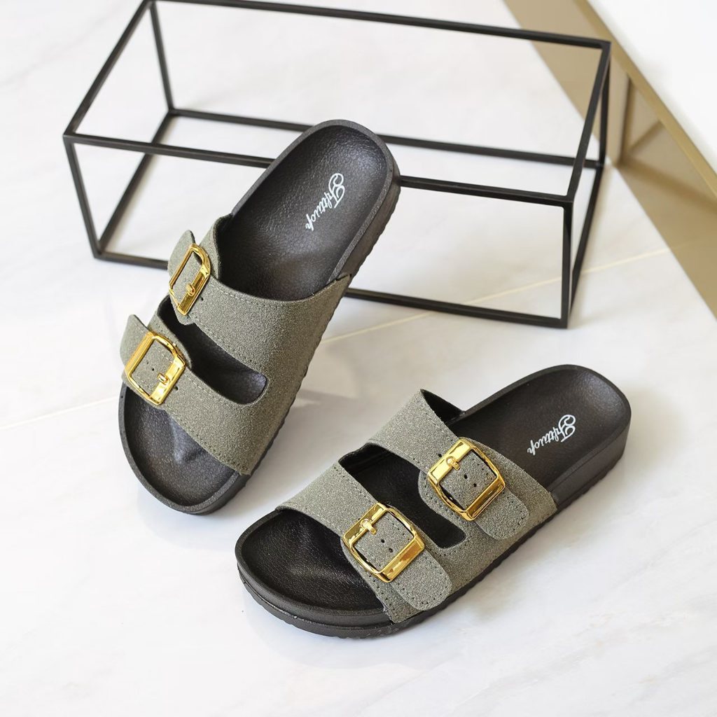 Full of Texture! Slippers with Metal Buckles, Stylish Choice | Shopee ...