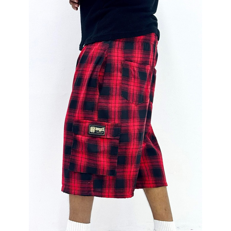 WB PLAID SHORT (red&black) | Shopee Philippines