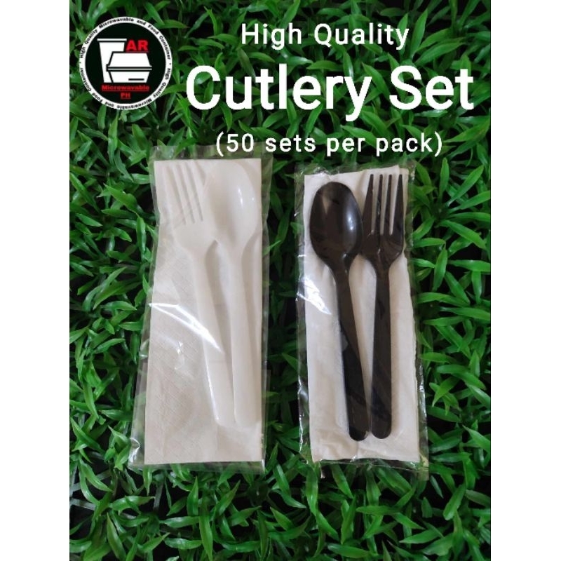 Disposable Cutlery Set Spoon Fork Tissue Set Take out Food Packs Sealed ...