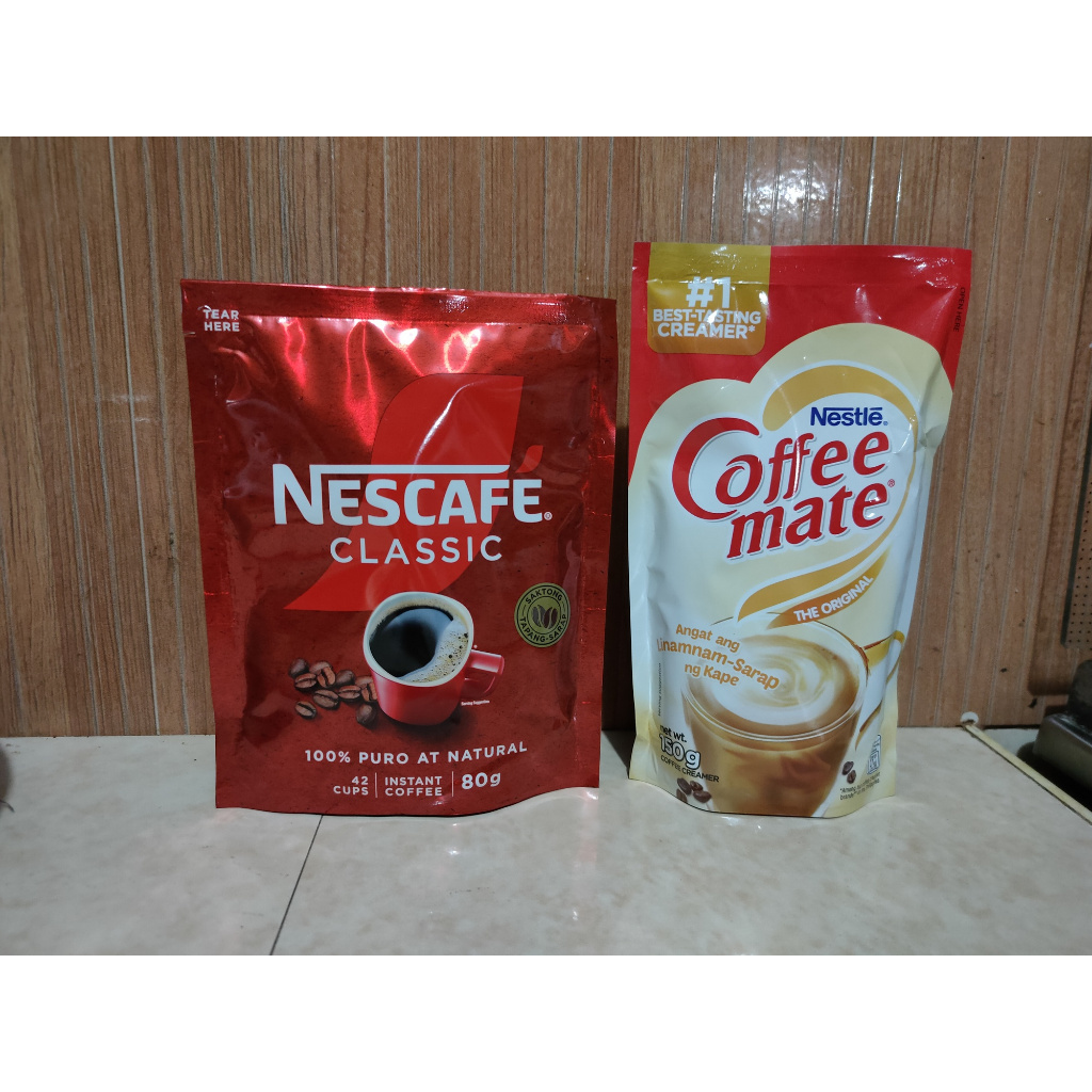 Nescafe Classic Coffee 80g + Nestle Coffee Mate 150g Halal Coffee Set ...