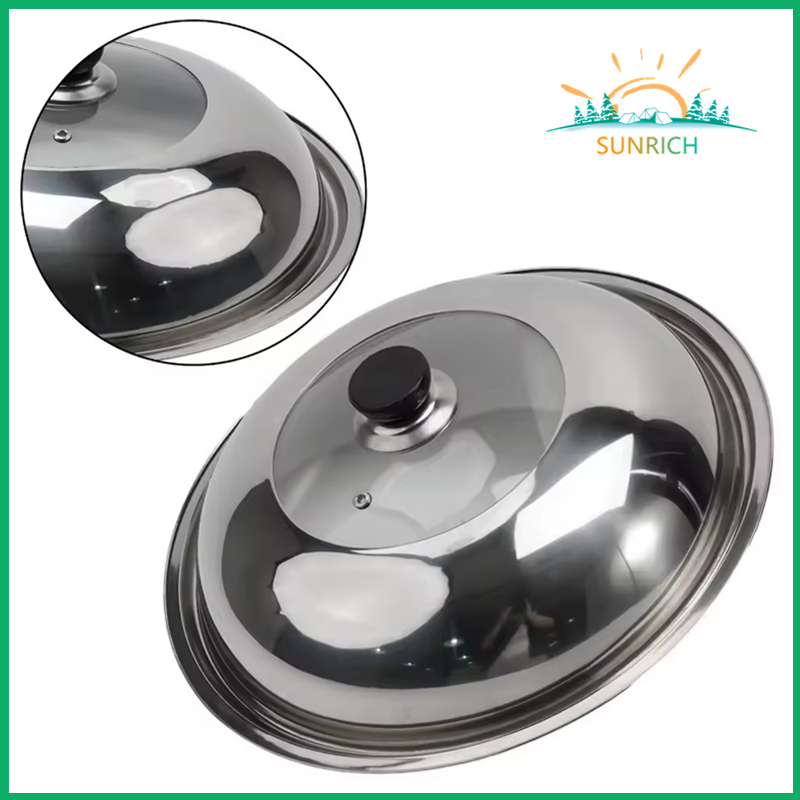 Round Cooking Pot Lid Visible Stainless Steel Pot Cover Anti-scalding ...