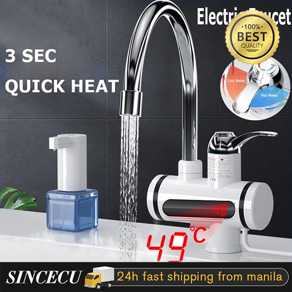 3000W Instant Tankless Electric Hot Water Heater Faucet Temperature Display Kitchen Instant ...