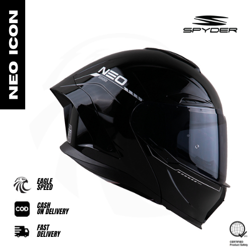 【EAGLE SPEED】SPYDER MODULAR HELMET NEO ICON GLOSS BLACK DUAL VISOR ...