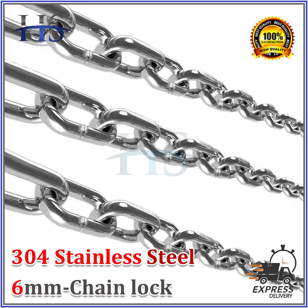 HS 6mm Heavy Duty Steel Chain Kadena Galvanized Sliver Chain for ...