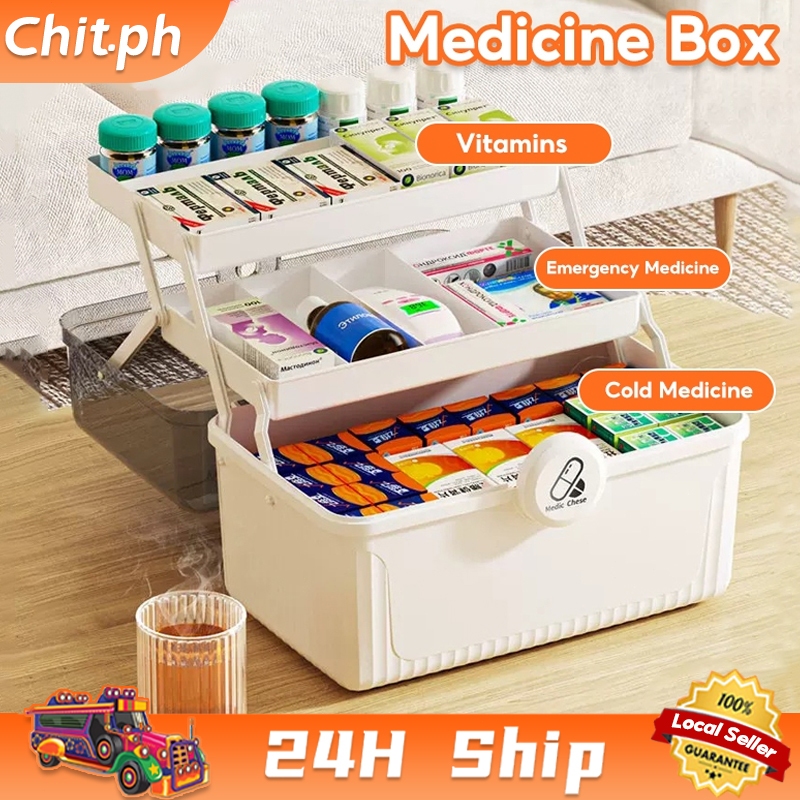 CHIT Medicine Storage Container Family First Aid Kit Box Large storage ...