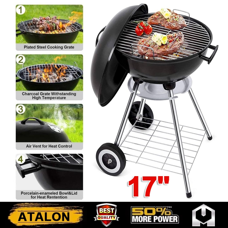 Charcoal Grill Portable Griller 17 inches Outdoor Camping BBQ with ...
