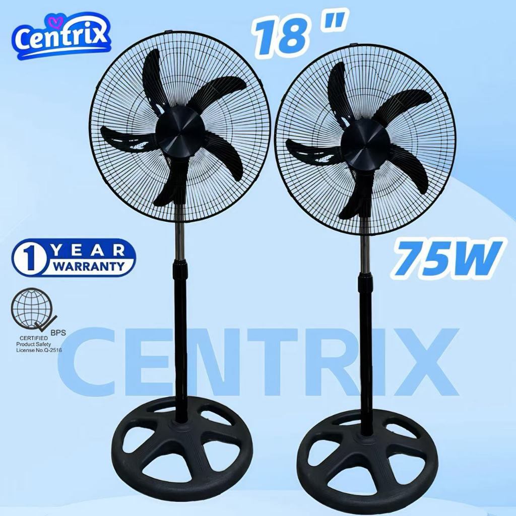 Centrix BUY-1 TAKE-1 COD 18-inch Black Stand Fan with 5 Blades and 3 ...