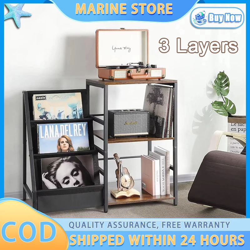 Vinyl Record Player Floor Storage Racks Record Stand Wooden Turntable ...