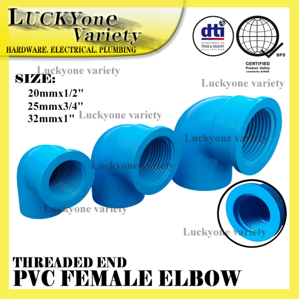 PVC FEMALE ELBOW PIPE FITTINGS BLUE | Shopee Philippines