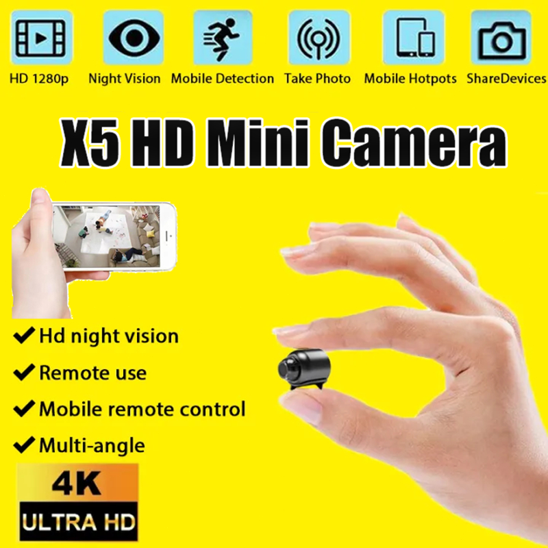 X5 Camera Hidden Super Mini CCTV Wireless Lightweight Portable connect ...