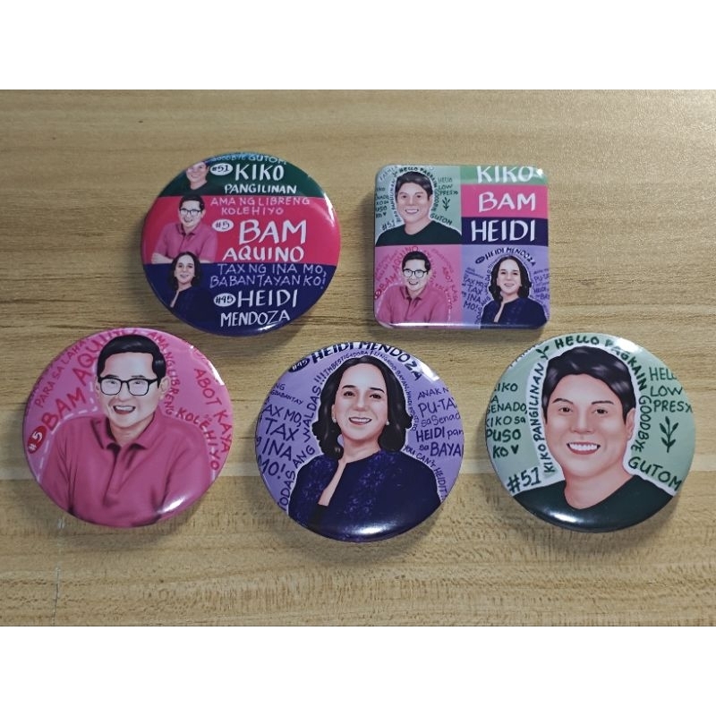 New Square and Round Pins (Kiko-Bam-Heidi) | Shopee Philippines