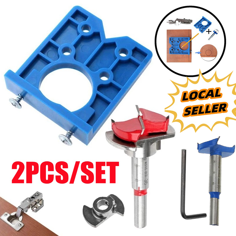 2Pcs Drill Bits Set for Hinge with Concealed Hinge Boring Jig Wood ...