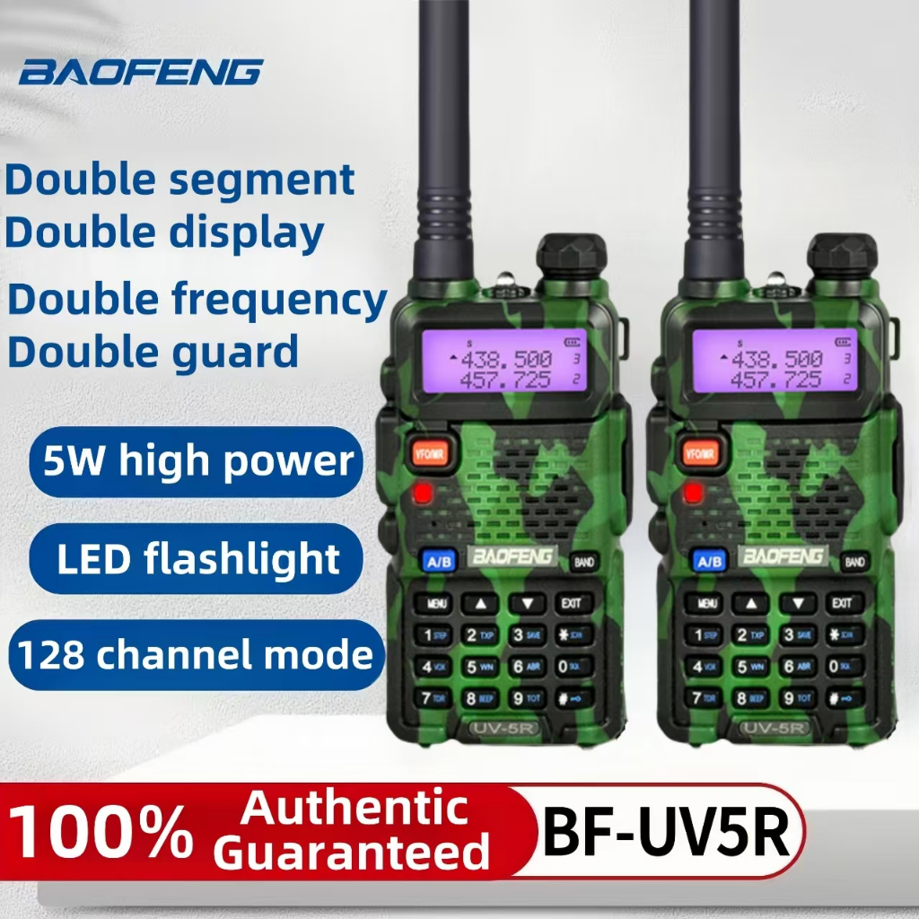Baofeng UV-5R Two-Way Radio 5W 128CH Portable Walkie Talkie Dual Band UHF/VHF Radio 5km Long ...
