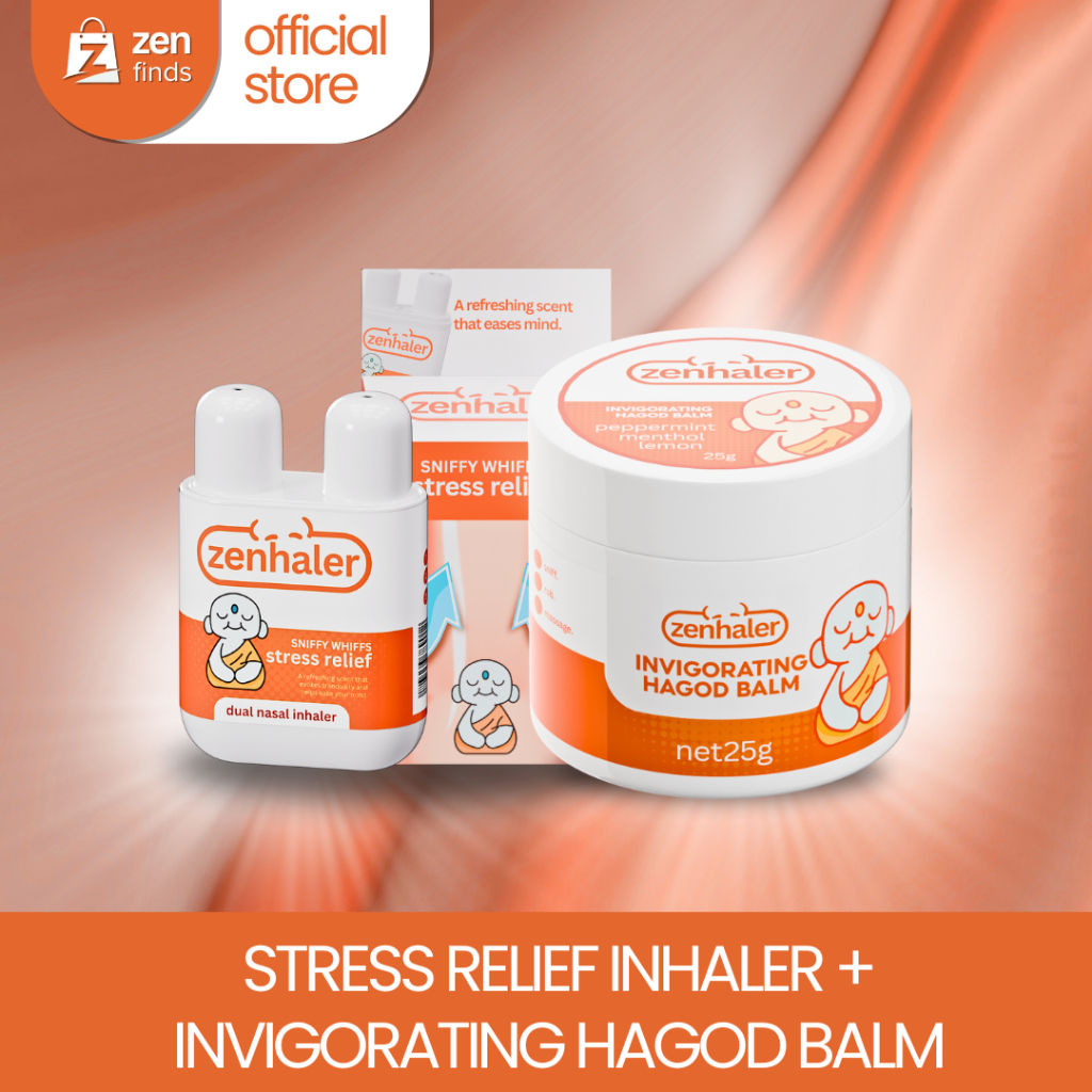 Zenhaler Stress Relief Inhaler + Invigorating Balm Set | Calming ...
