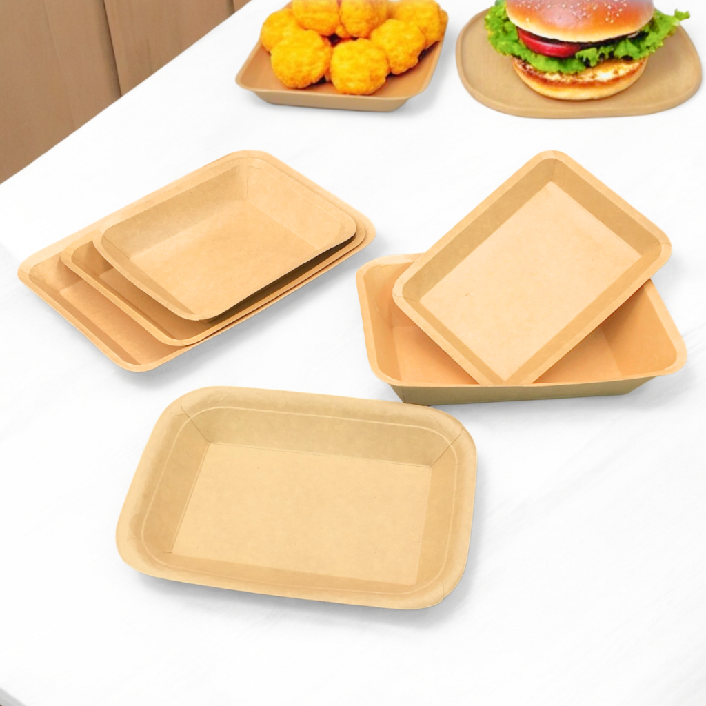 20pcs Kraft Rectangle Paper Plate | Shopee Philippines