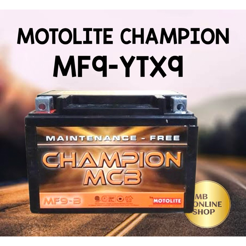 CHAMPION MF9-B Maintenance Free RODUCT OF MOTOLITE YTX9-BS YTX9 FOR BIG ...