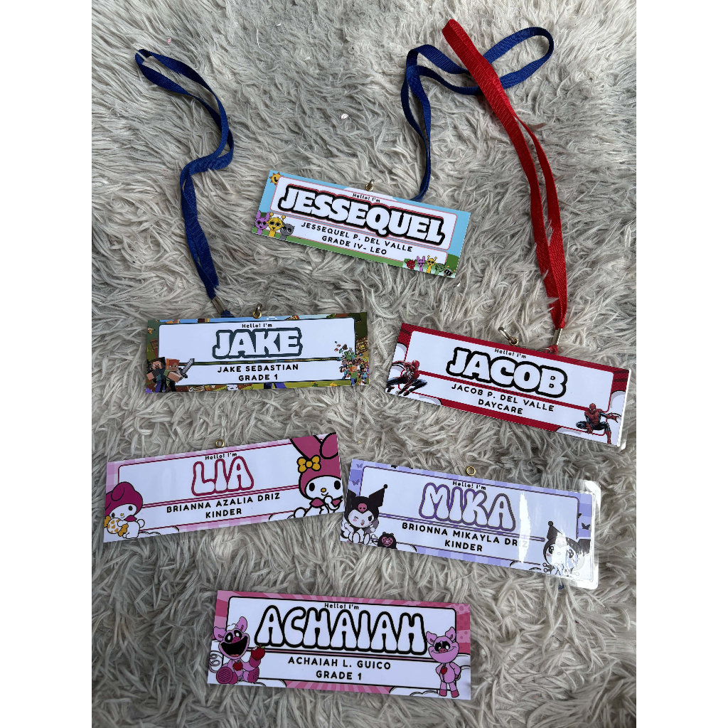 Personalized Laminated Name Tag with FREE Lace | Shopee Philippines